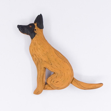 Vintage Polymer Clay Large German Shepherd Pin