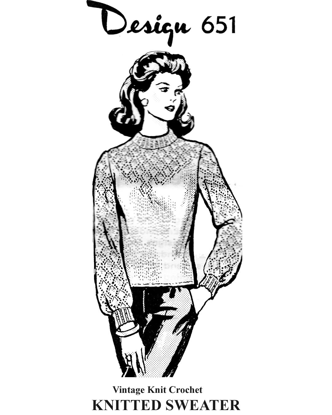 Plaid Jumper Knitting Pattern with Pullover - Vintage Knit Crochet ...