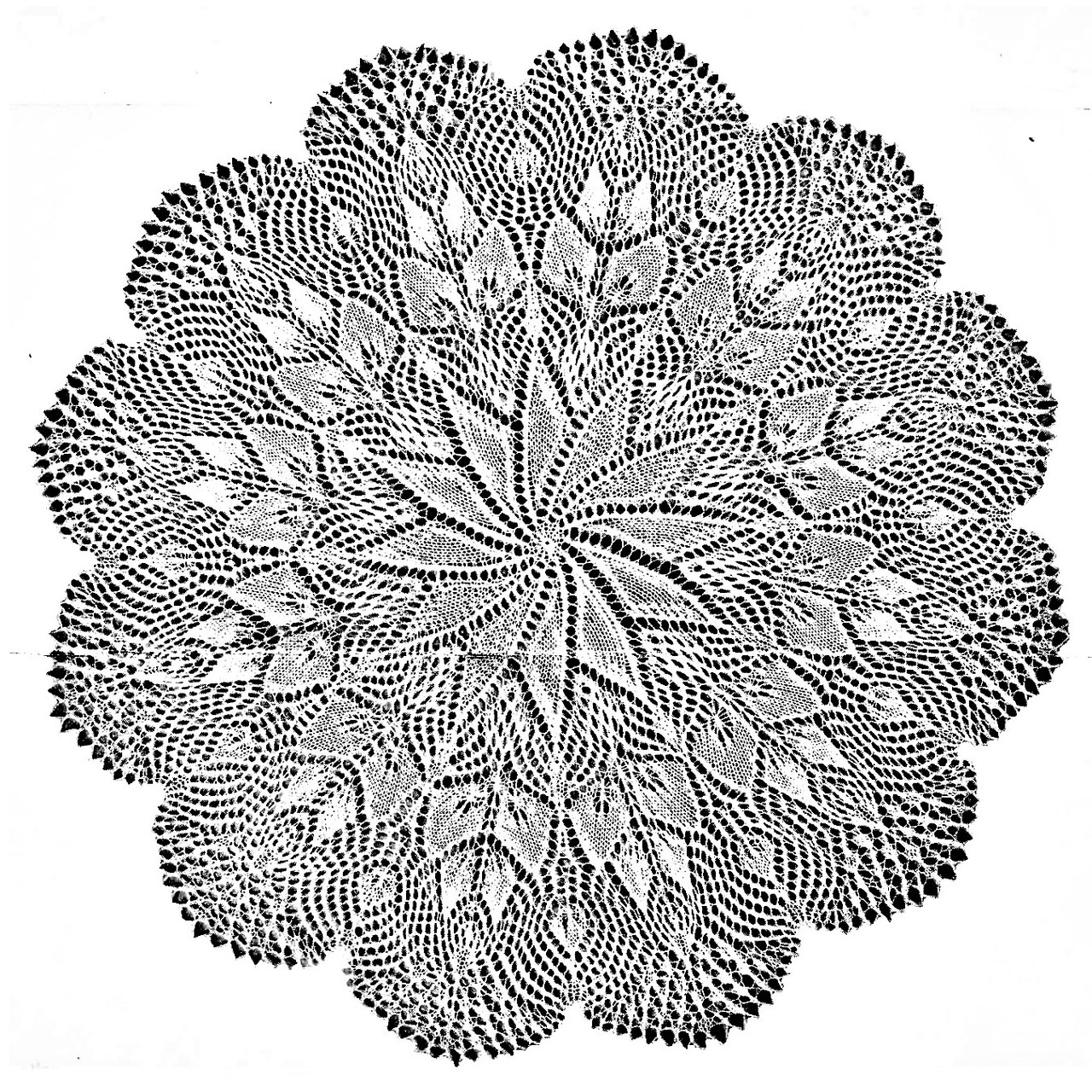 Knitted Aster Doily Pattern, McCalls 398-N