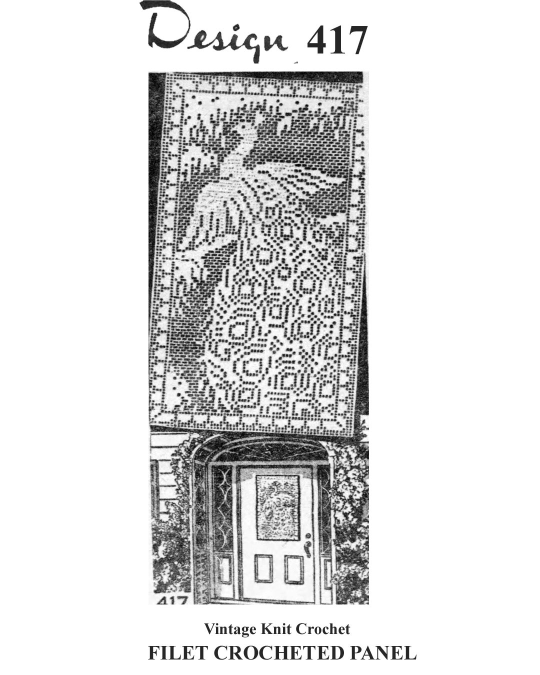 Filet Crochet Crucifixion Wall Panel Pattern No 5125