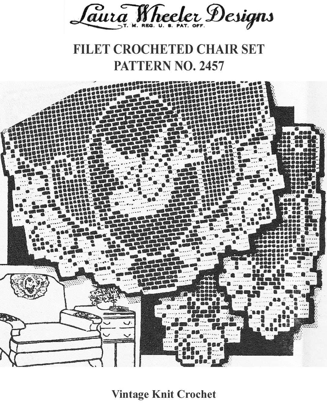 Filet Crochet Deer in Woods Pattern Laura Wheeler Design 2206