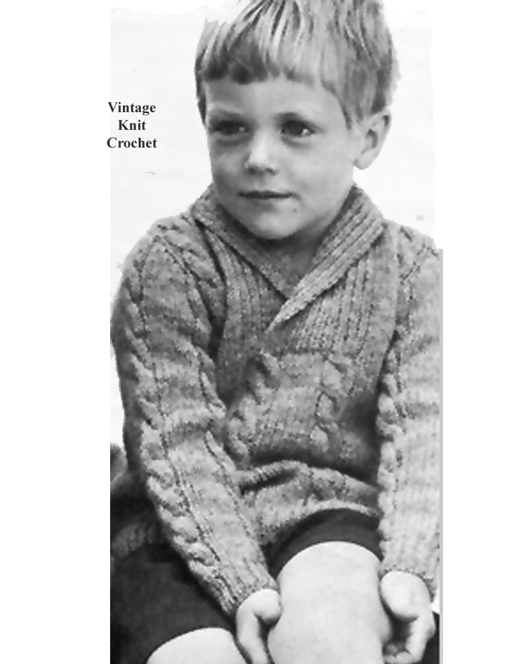 Boys Girls Cable Pullover Knitting Pattern, Vintage 1960s