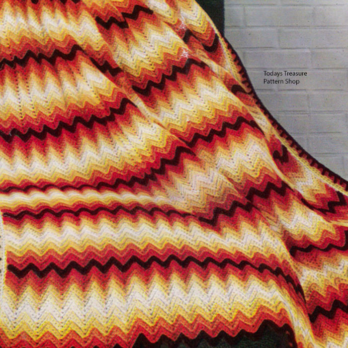 Crocheted Tri-Color Afghan Pattern