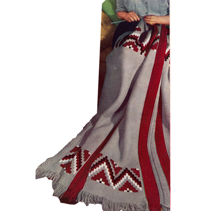 Indian Stripe Afghan Crochet Pattern is 56 x 62 inches