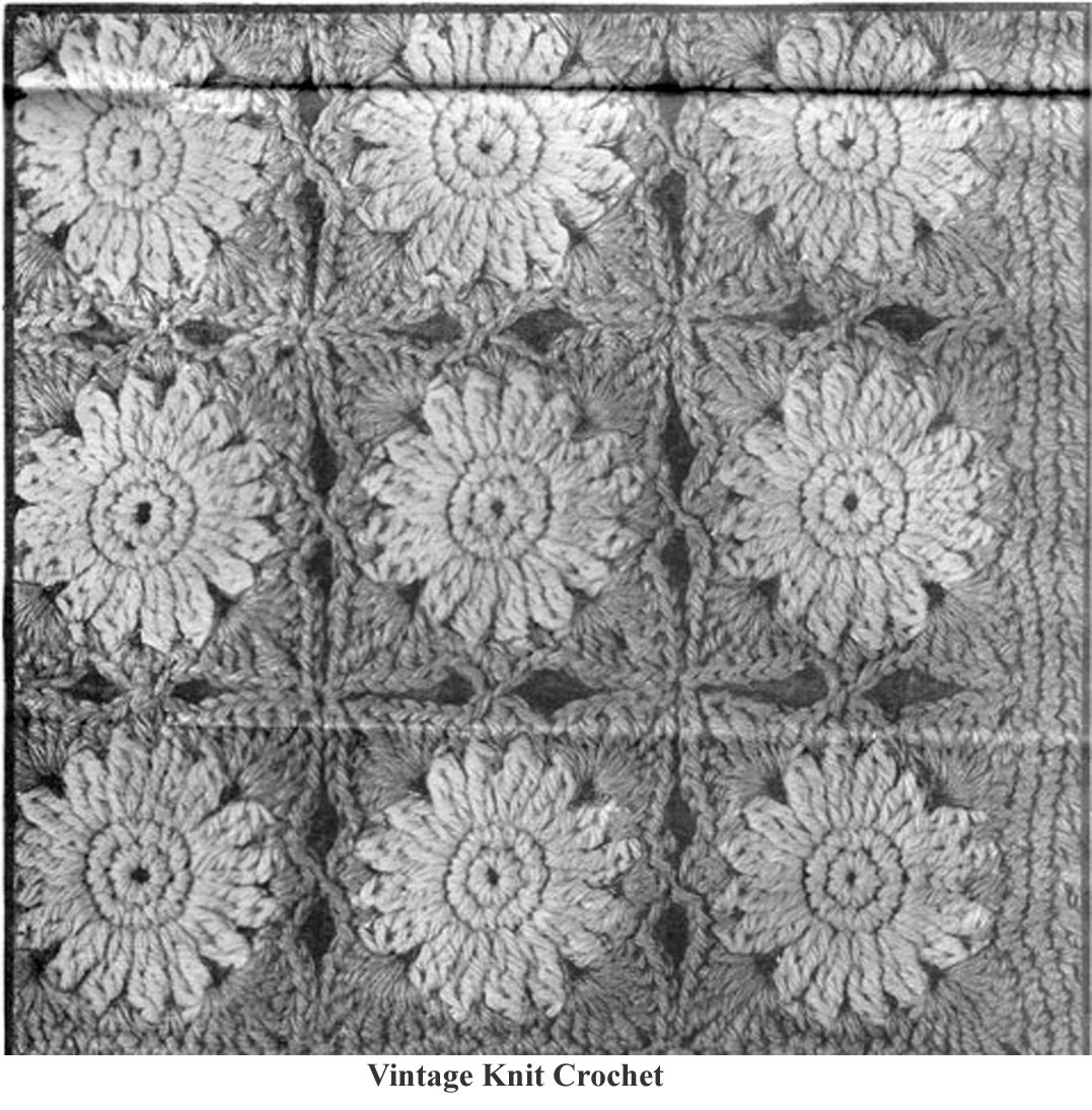 Crocheted Daisy Afghan Pattern, Laura Wheeler 518, Mail Order Design
