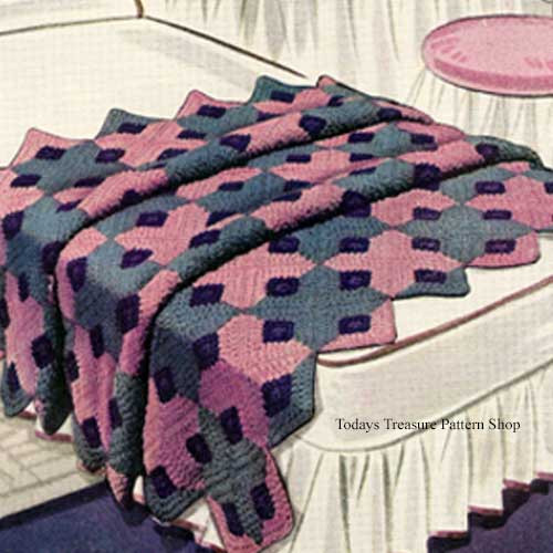 Caprice Block Afghan Crochet Pattern