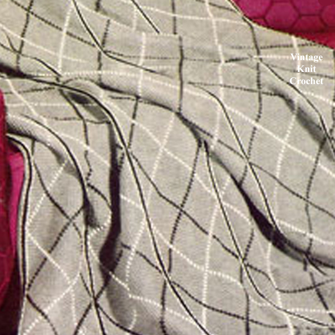 Diamond Pinstripe Crochet Afghan, Blanket Throw Pattern No 3059