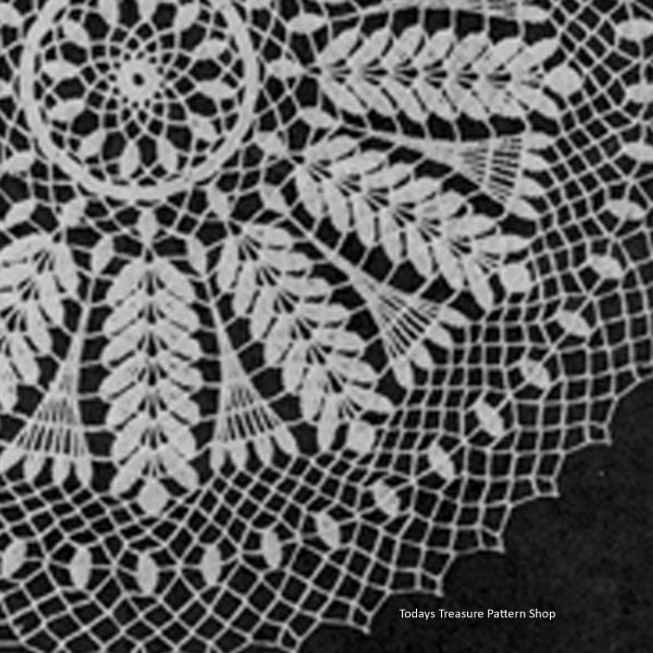 Crochet Pattern For Wagon Wheel Doily With Wheat Spokes