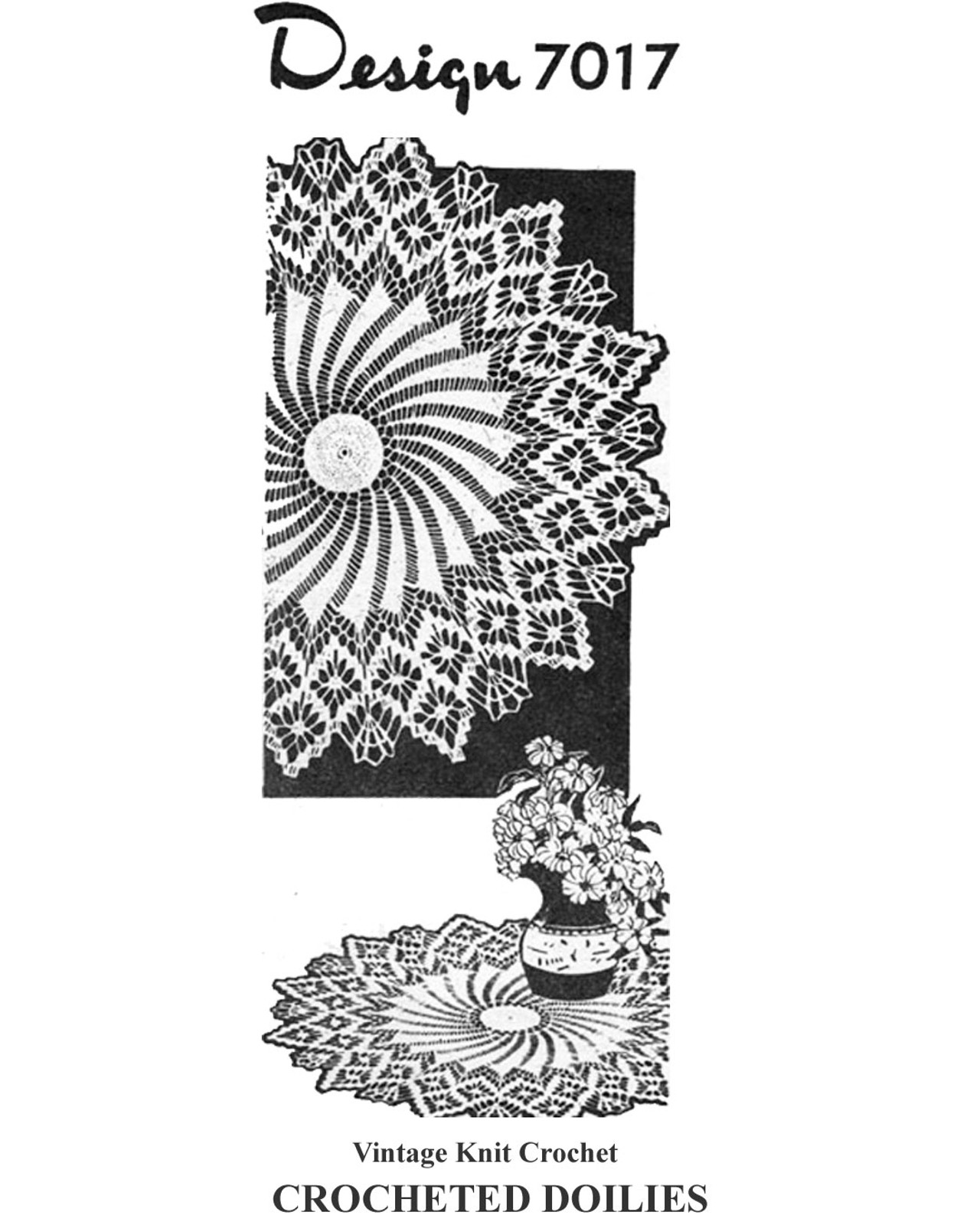 Vintage Oval Pinwheel Crocheted Doilies Mail Order Pattern 3095
