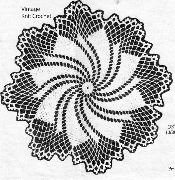 Petunia Pinwheel Crochet Doily Pattern is 10 inches