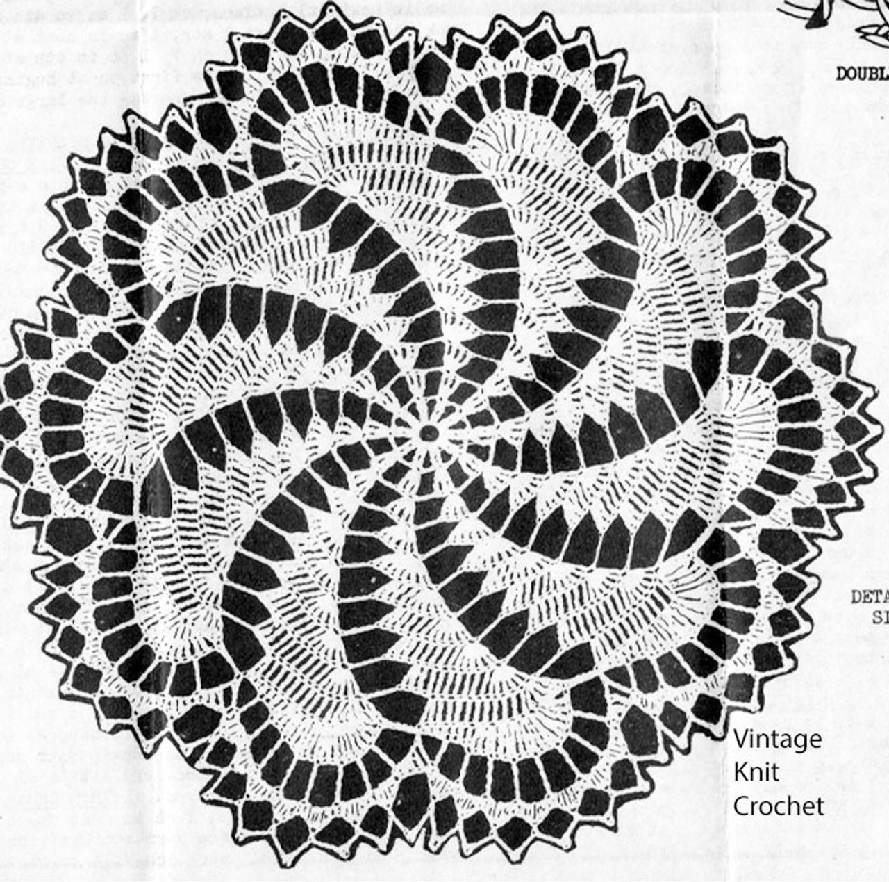 Crochet Pinwheel Doily Pattern Luncheon Set Laura Wheeler 2653