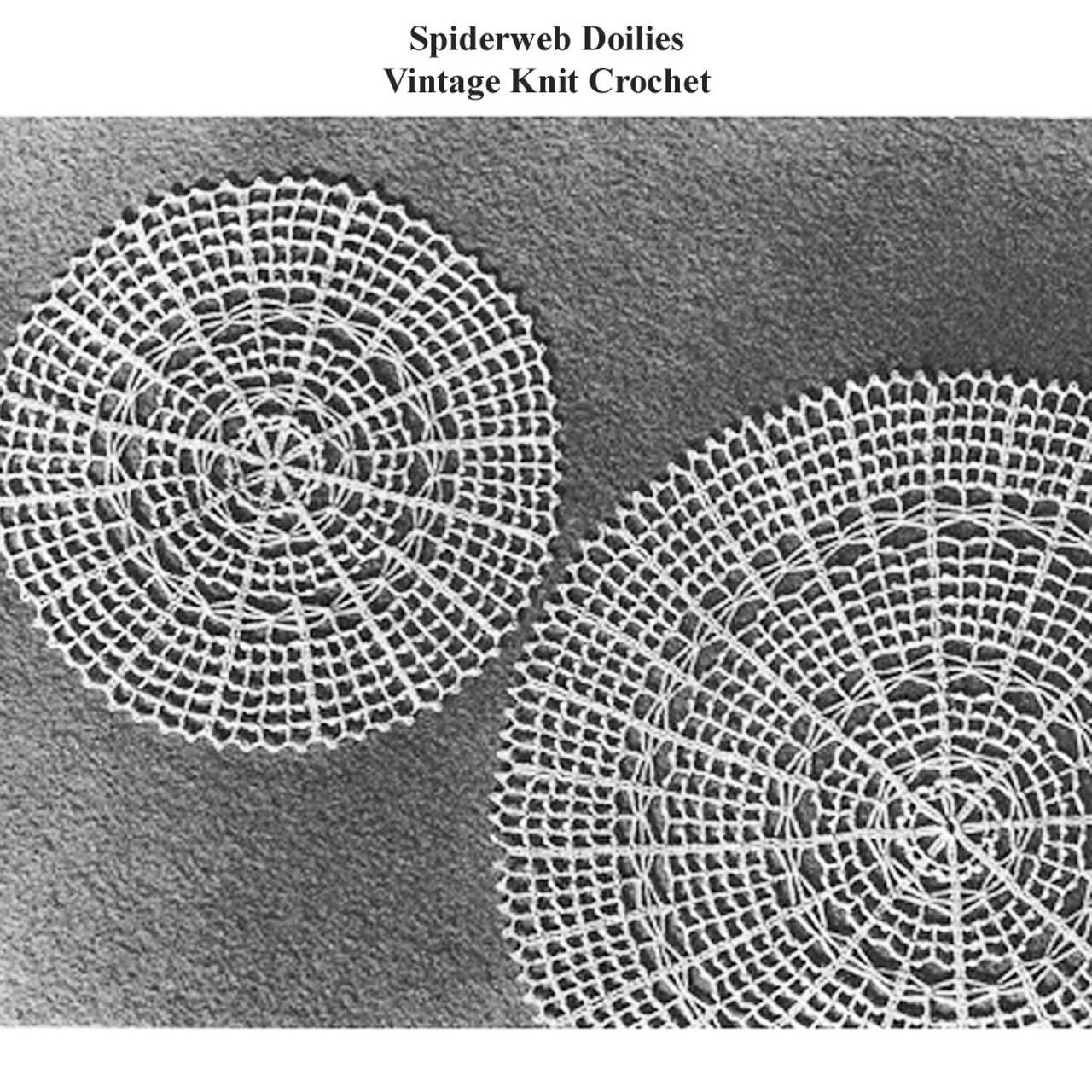 Crochet Spiderweb Doilies Pattern Small Large Vintage 1950