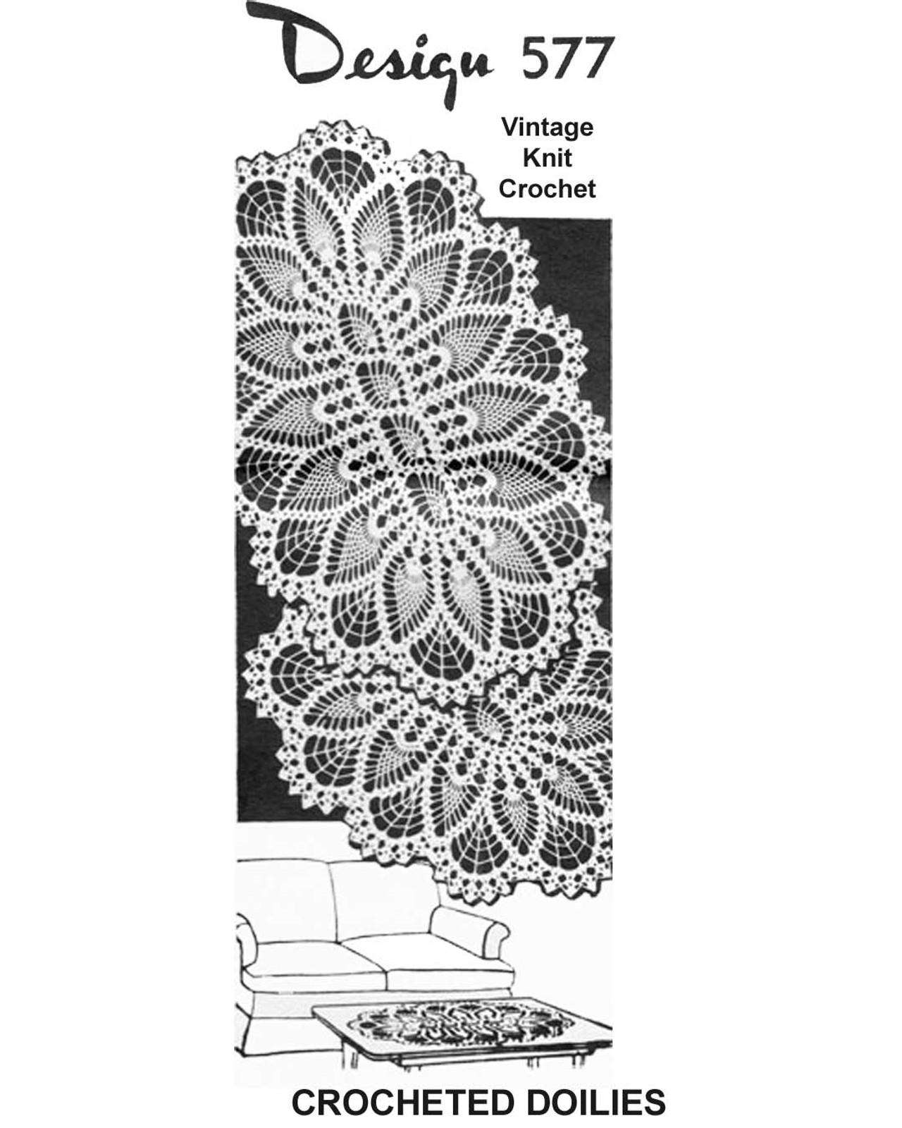 Crochet Oval Pineapple Doily Pattern Mail Order 577 Laura Wheeler