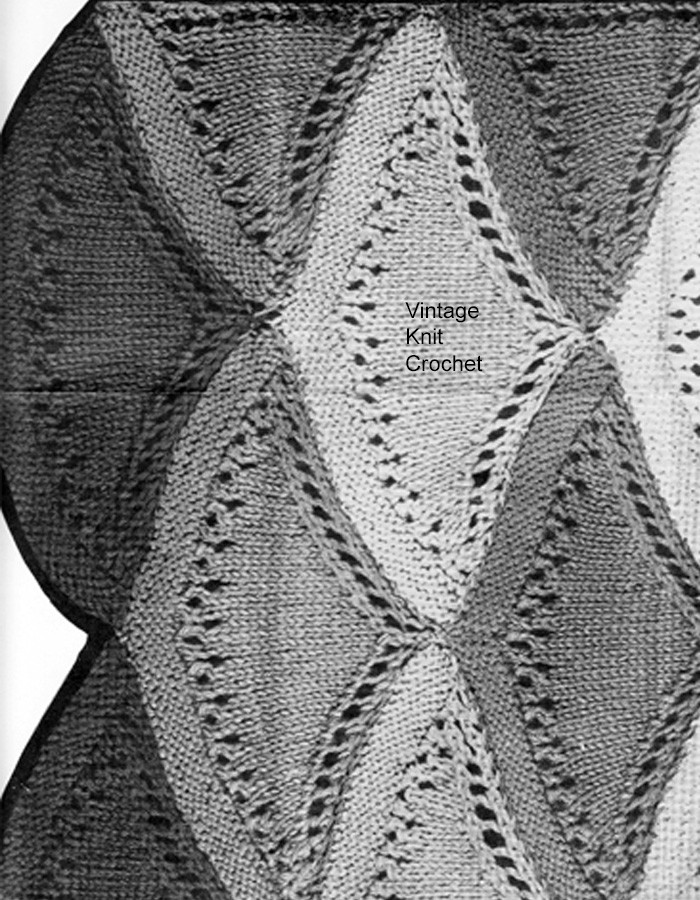 Knitted Afghan Pattern, Shell Medallions in four colors, Alice Brooks ...