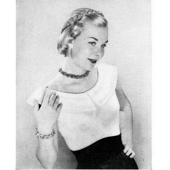 Knitted Peasant Blouse Knitting Pattern is Vintage 1950