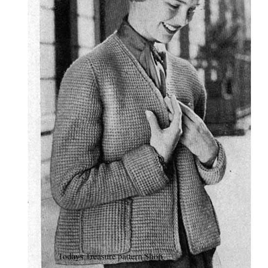 Chanel Jacket Crochet Pattern, Vintage 1960s
