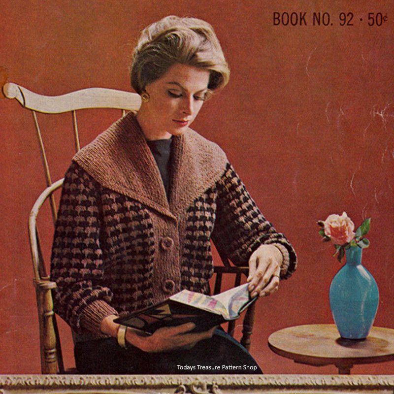Vintage Shawl Collar Cardigan Knitting Pattern