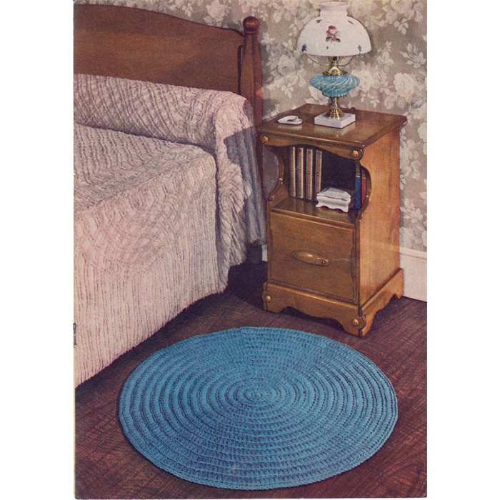 Crochet Round Rug Pattern with Fringe measures 26 inches