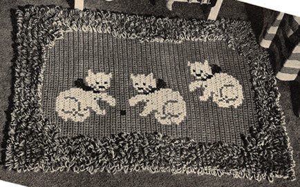 Crochet Kitten Cat Rug Pattern, Loop Stitch