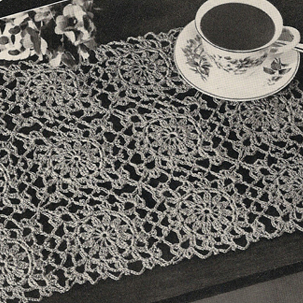 Flower Crochet Place Mat Table Runner Set Pdf Pattern