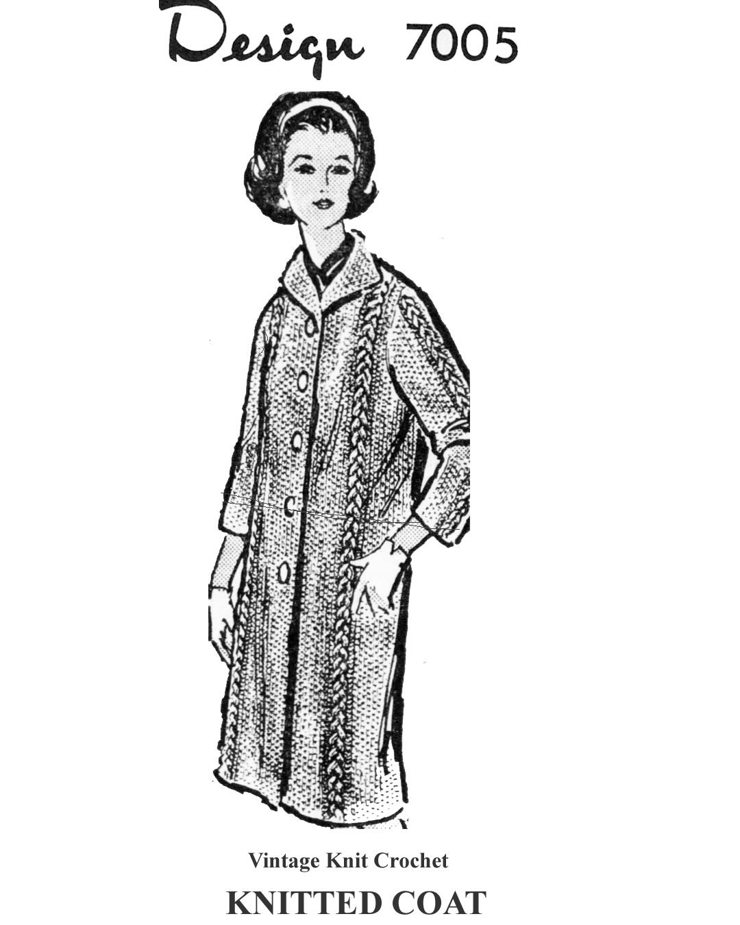 Long Coat Knitting Pattern Vintage 1960