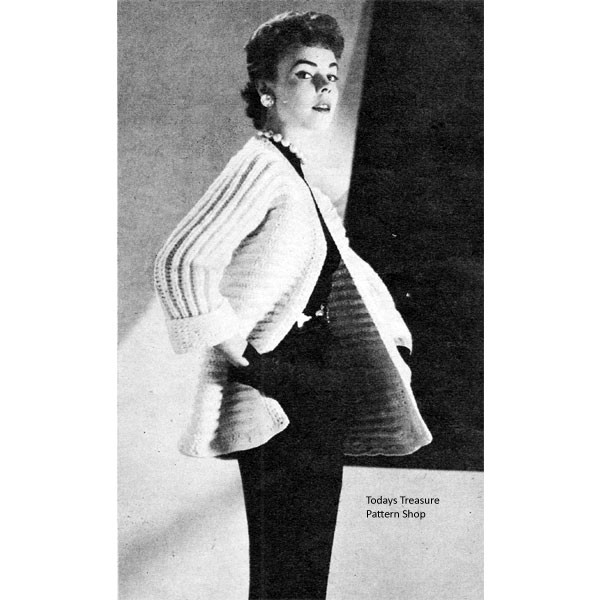Big Needle Ripple Coat Knitting Pattern - Vintage Knit Crochet Pattern Shop