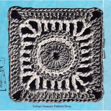 Georgia Modern Crochet Medallion Pattern - Vintage Knit Crochet Pattern ...
