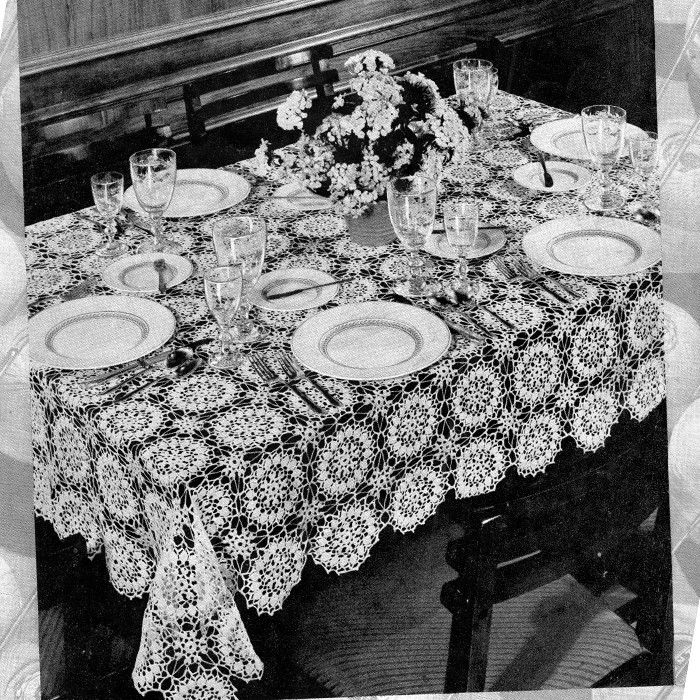 Round Medallion Crochet Tablecloth Pattern No 7750