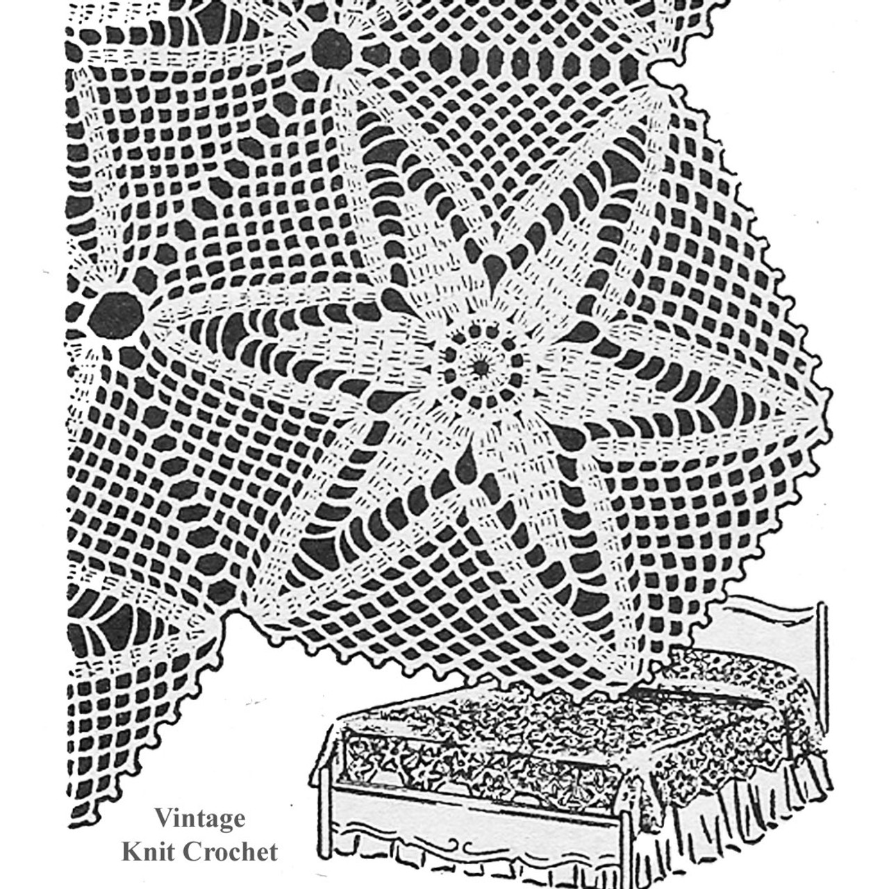 Crochet Star Bedspread Motif Pattern Hexagon Shape