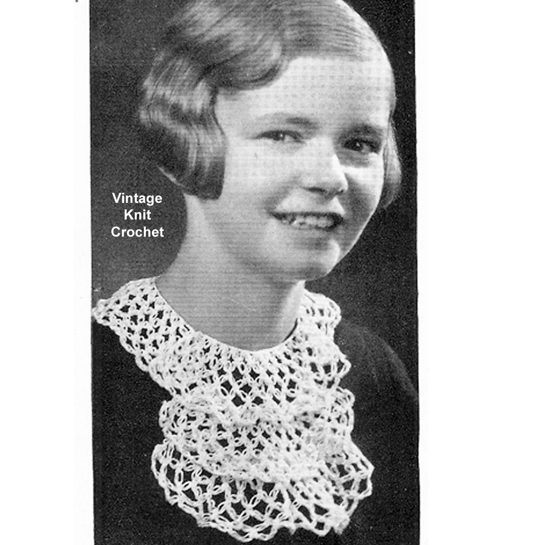 Vintage Knot Stitch Jabot Collar Three Ruffled Tiers