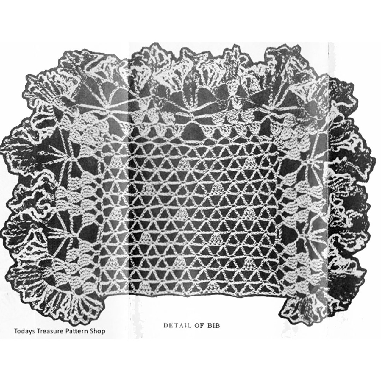 Vintage Crochet Apron Pattern Ruffled Border Mail Order Design 541