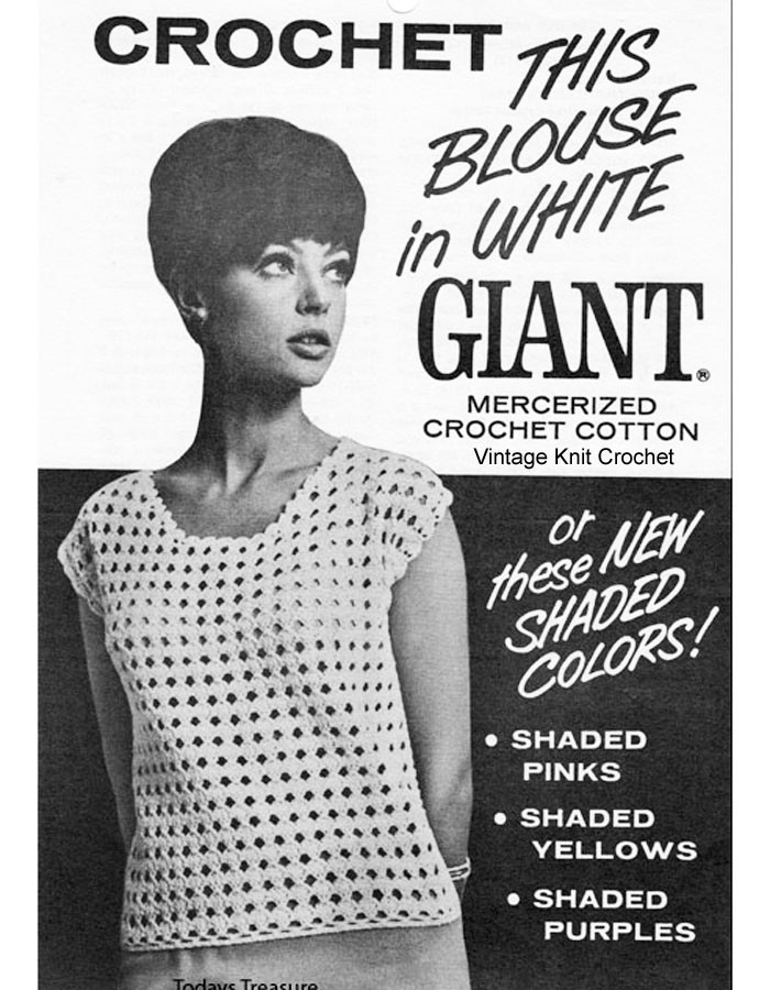 Easy Crochet Blouse Pattern, Sleeveless Shell Pattern No 1130
