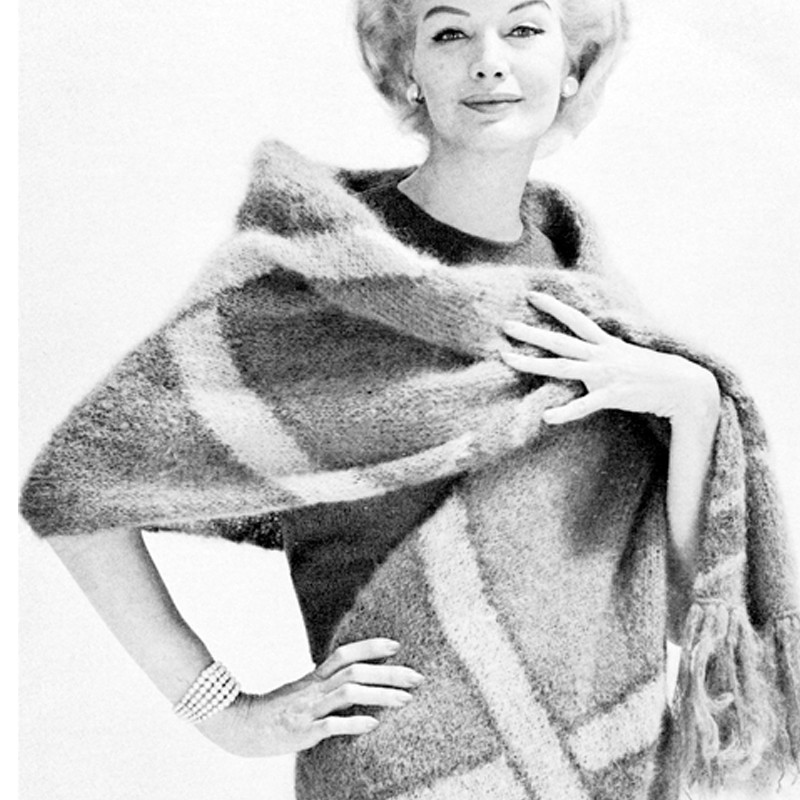 Large Mohair Stole Knitting Pattern