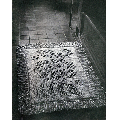 Reversible Rose Crochet Rug PDF Pattern 29 x 40 inches