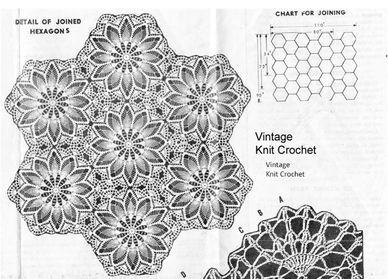 Crochet Hexagon Doily Pattern Medallion Mail Order 874 Laura Wheeler