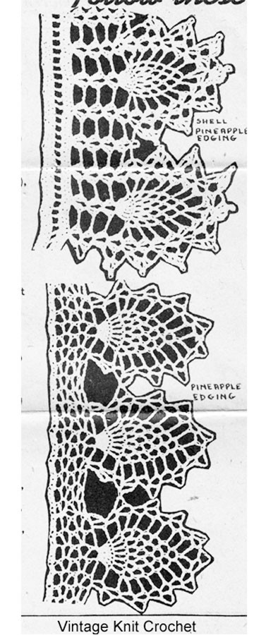 Crocheted Pineapple Edging Pattern Anne Cabot 5508