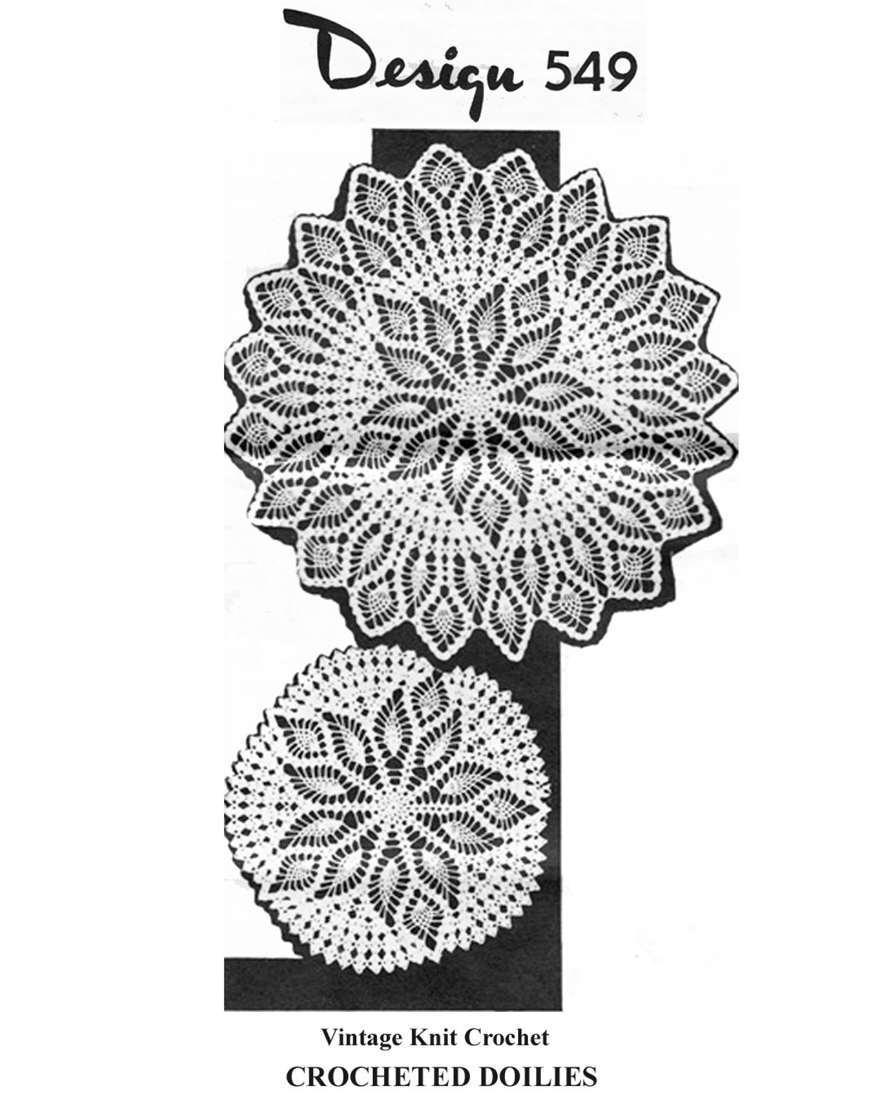 Vintage Crochet Pineapple Doilies Pattern Large Small Mail Order Design 549