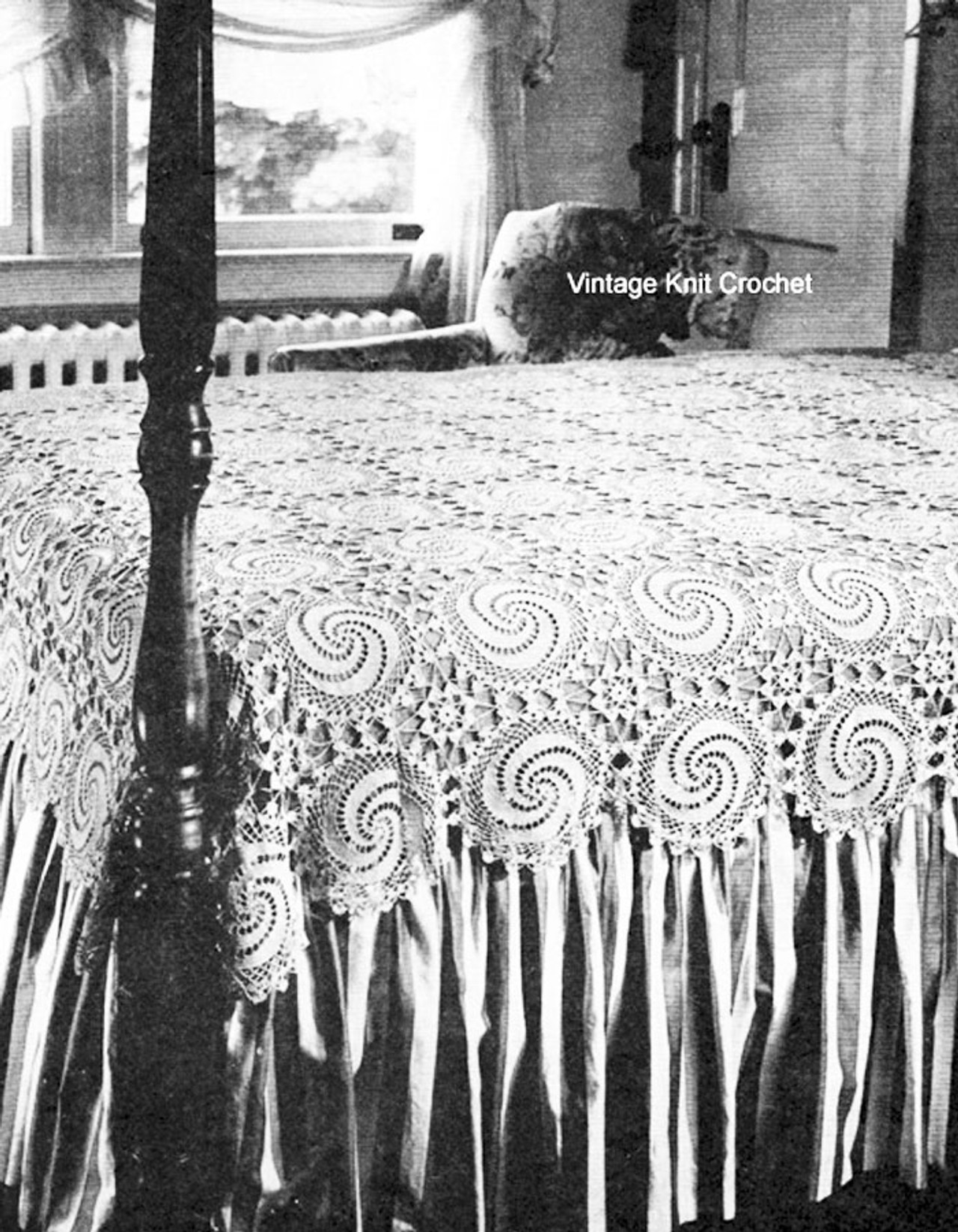 Crochet Pinwheel Bedspread Pattern Round Medallions