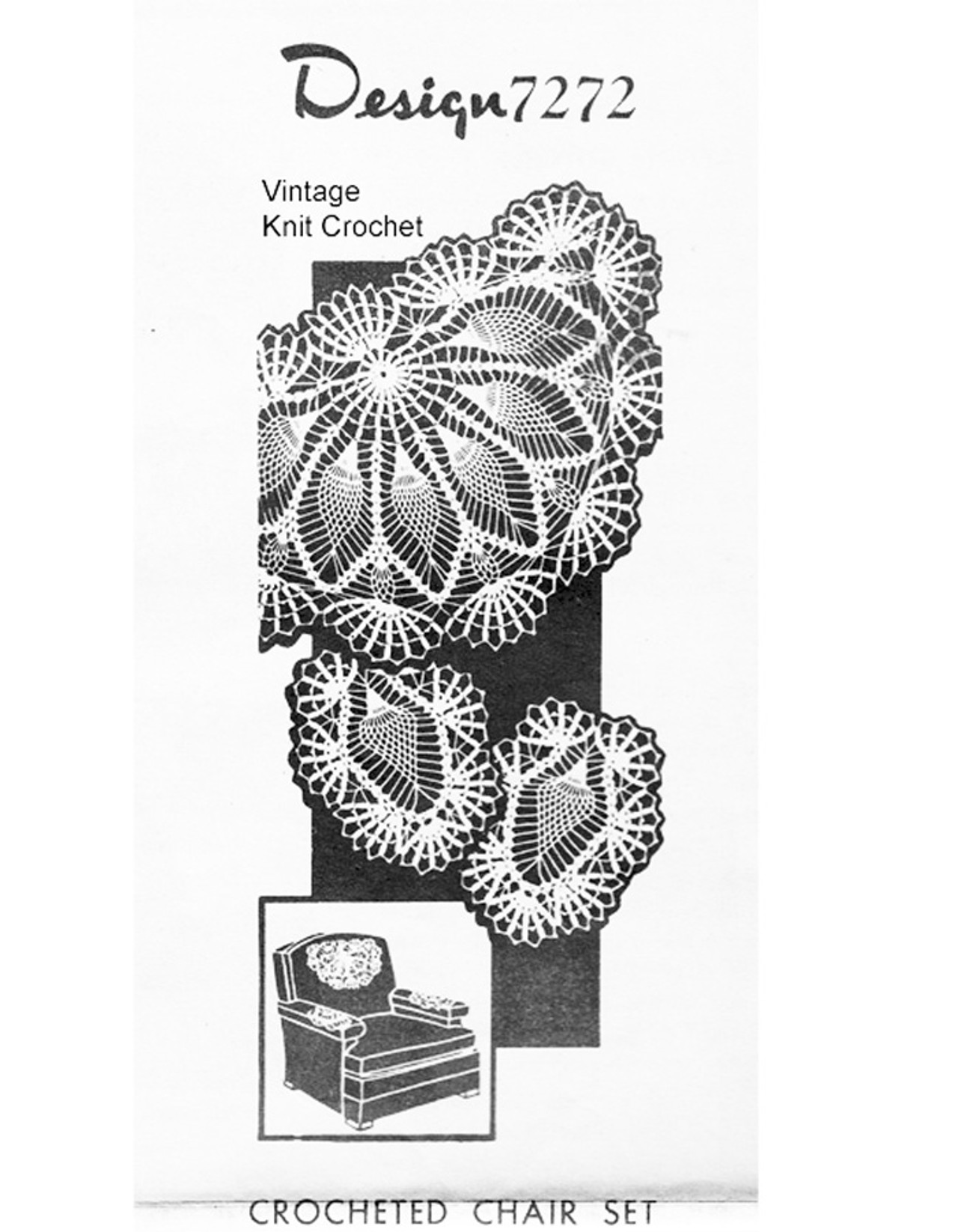 Alice Brooks 7272 Crochet Pineapple Chair Set Pattern