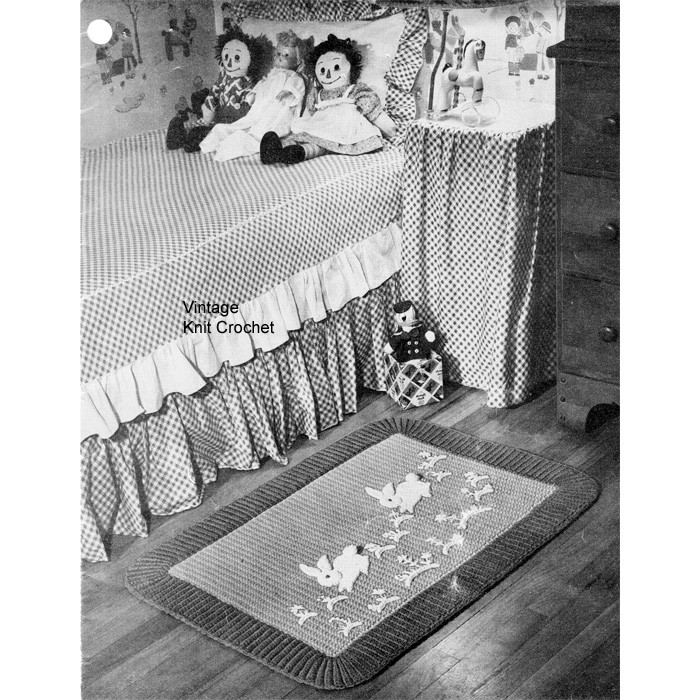 Crochet Childs Rug Pattern Bunny Motif