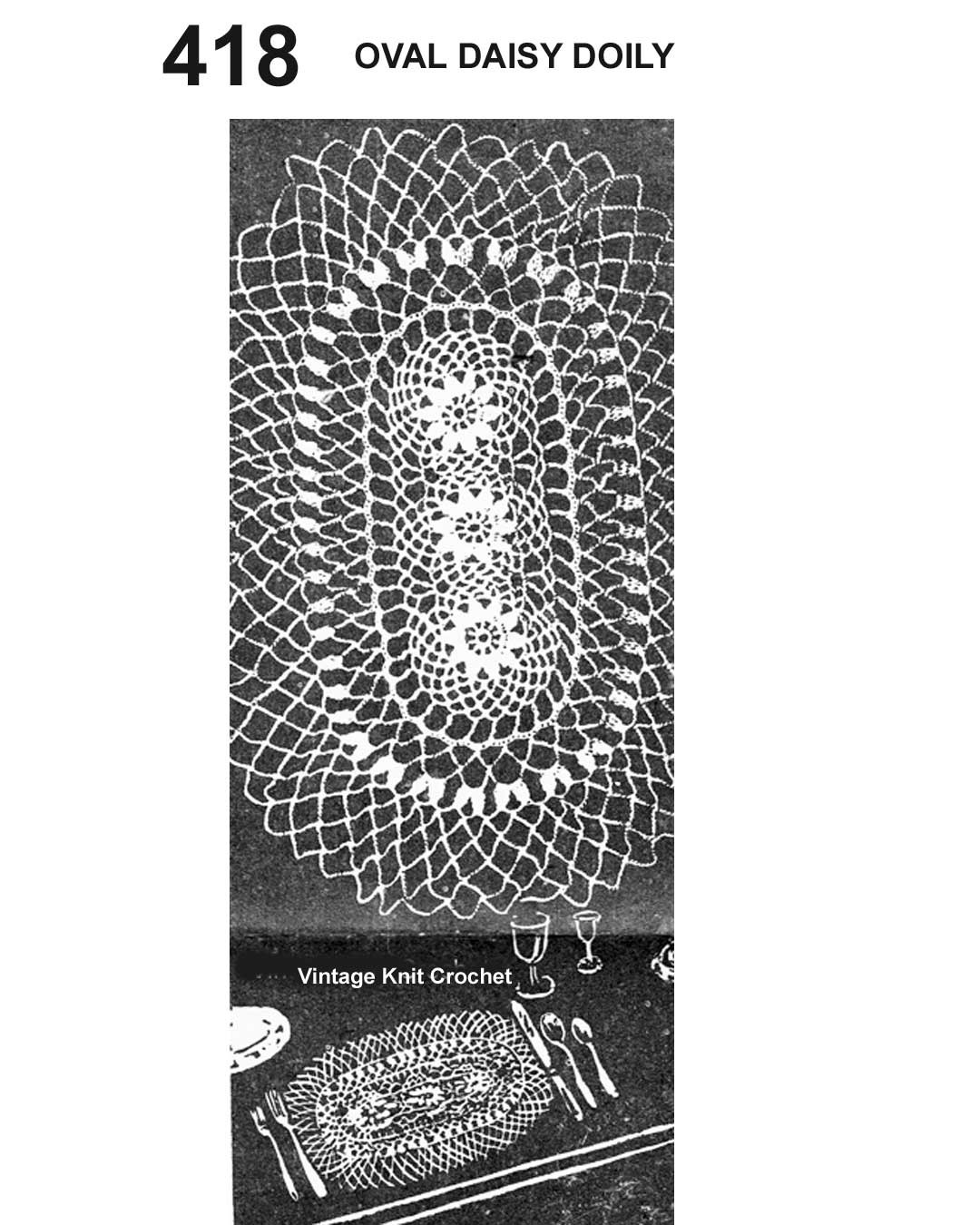 Flower Motif Center Oval Doily Crochet Pattern