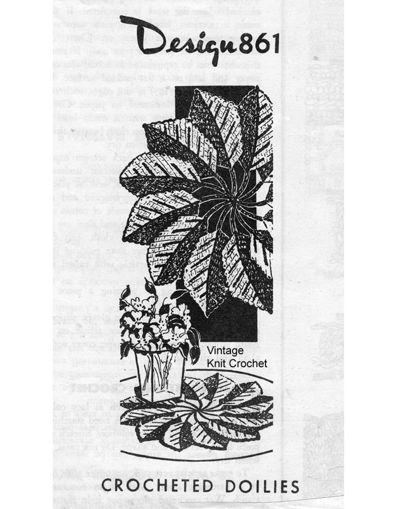 Crochet Pinwheel Leaf Doily Pattern Laura Wheeler 861 Mail Order