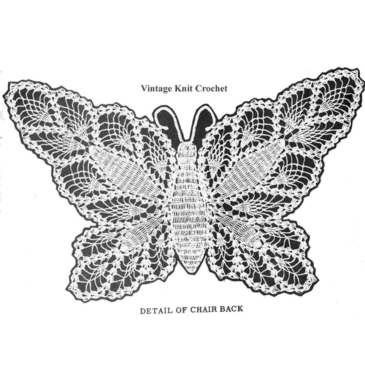 Vintage Butterfly Crochet Pattern Chair Set Design 7205 Alice Brooks