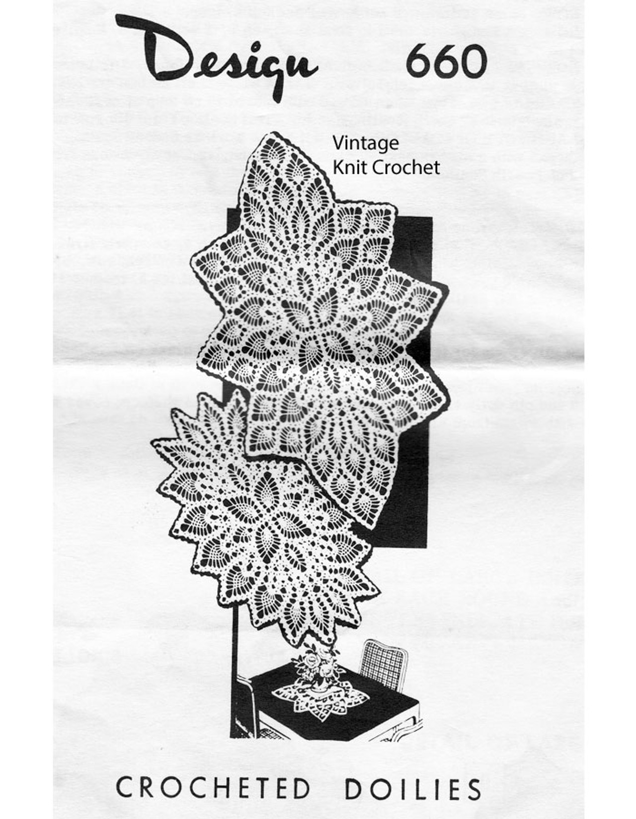 Crochet Pineapple Doily Pattern Oval Scalloped Laura Wheeler 660