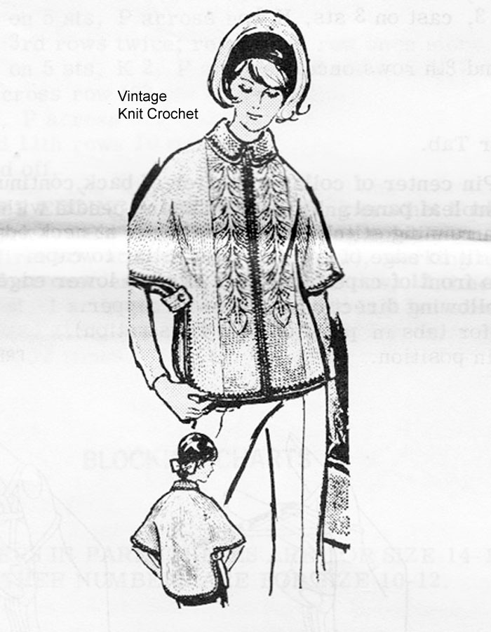 Alice Books Knitted Poncho Pattern Design 7220