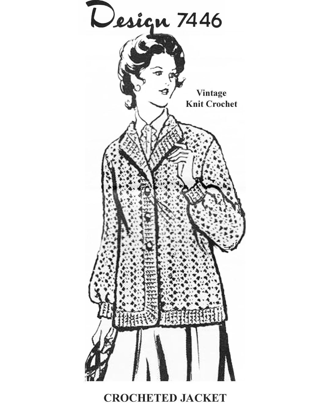 Womans Crochet Chanel Jacket Pattern in Shell Stitch, Design 864