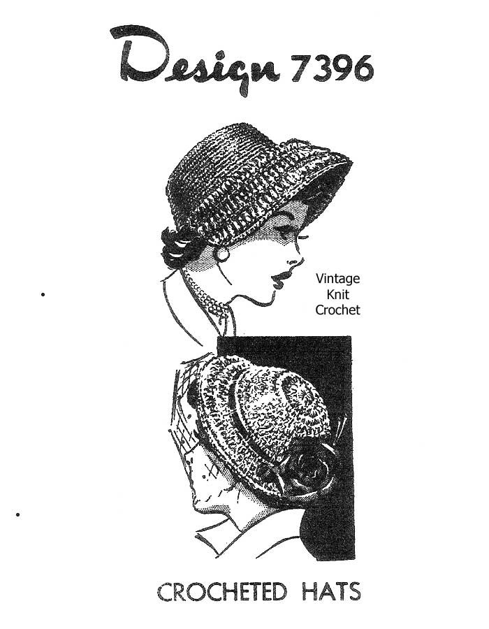 Classic Sailor Hat Crochet Pattern, Vintage 1940s