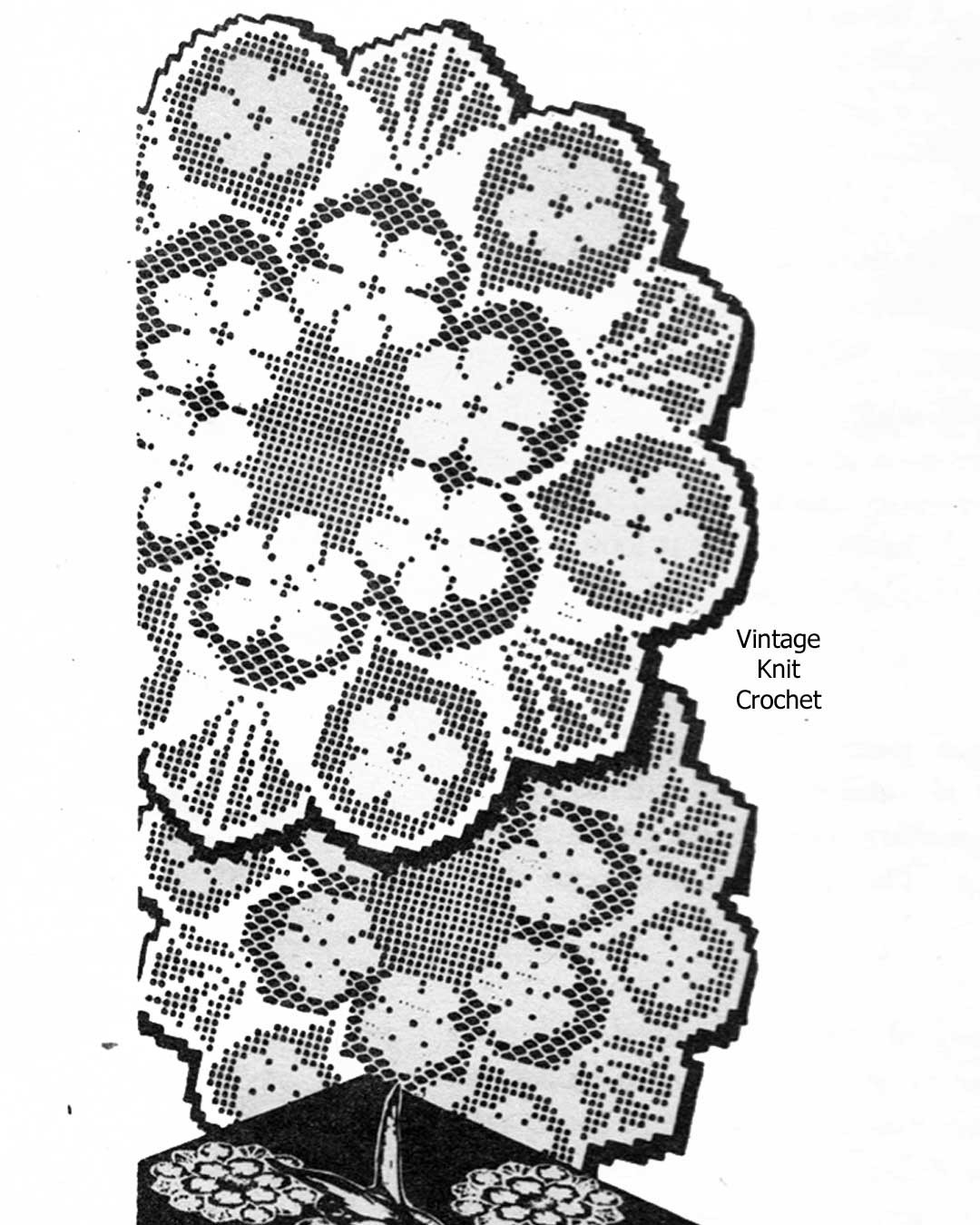 Filet Crochet Daisy Doily Pattern Large Small Mail Order Design 7345