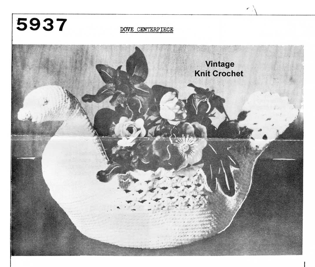 Crochet Swan Basket Centerpiece Pattern, Anne Cabot 2672