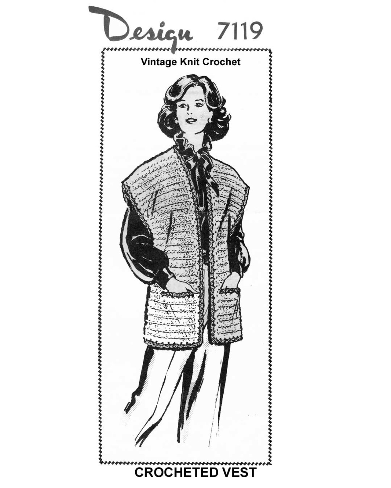 Womans Crochet Vest Pattern Mail Order Design 7119